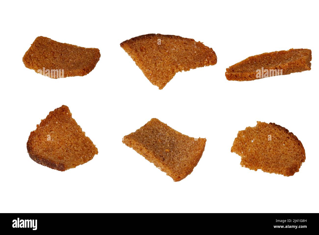 set of rye crackers isolated on white background. High quality photo ...