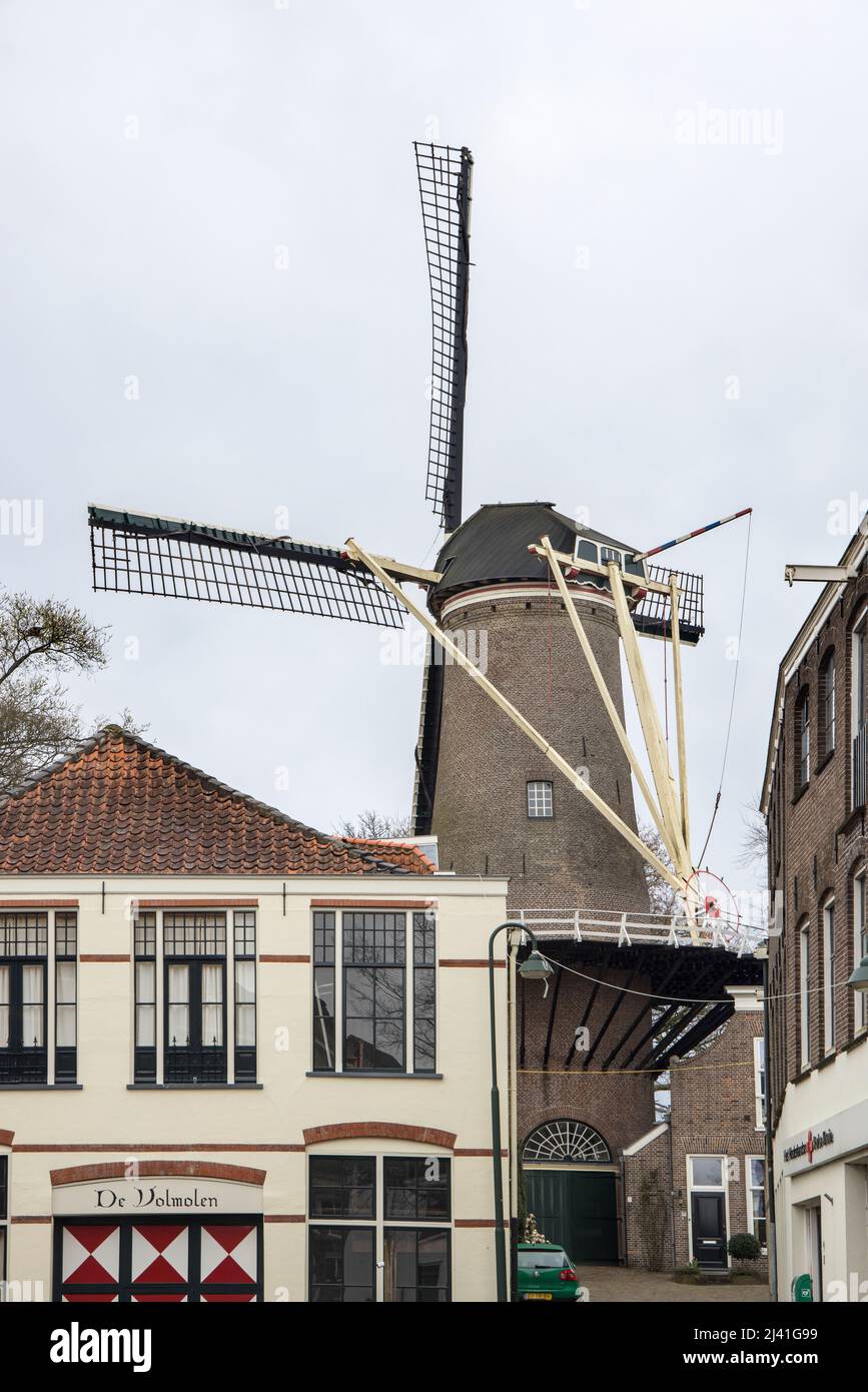 the grote volmolen or 't slot windmill in the centre of gouda holland ...