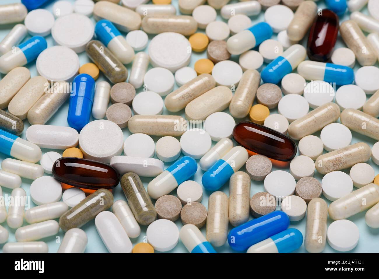 Assorted pills background, different medicine drugs capsules Stock ...