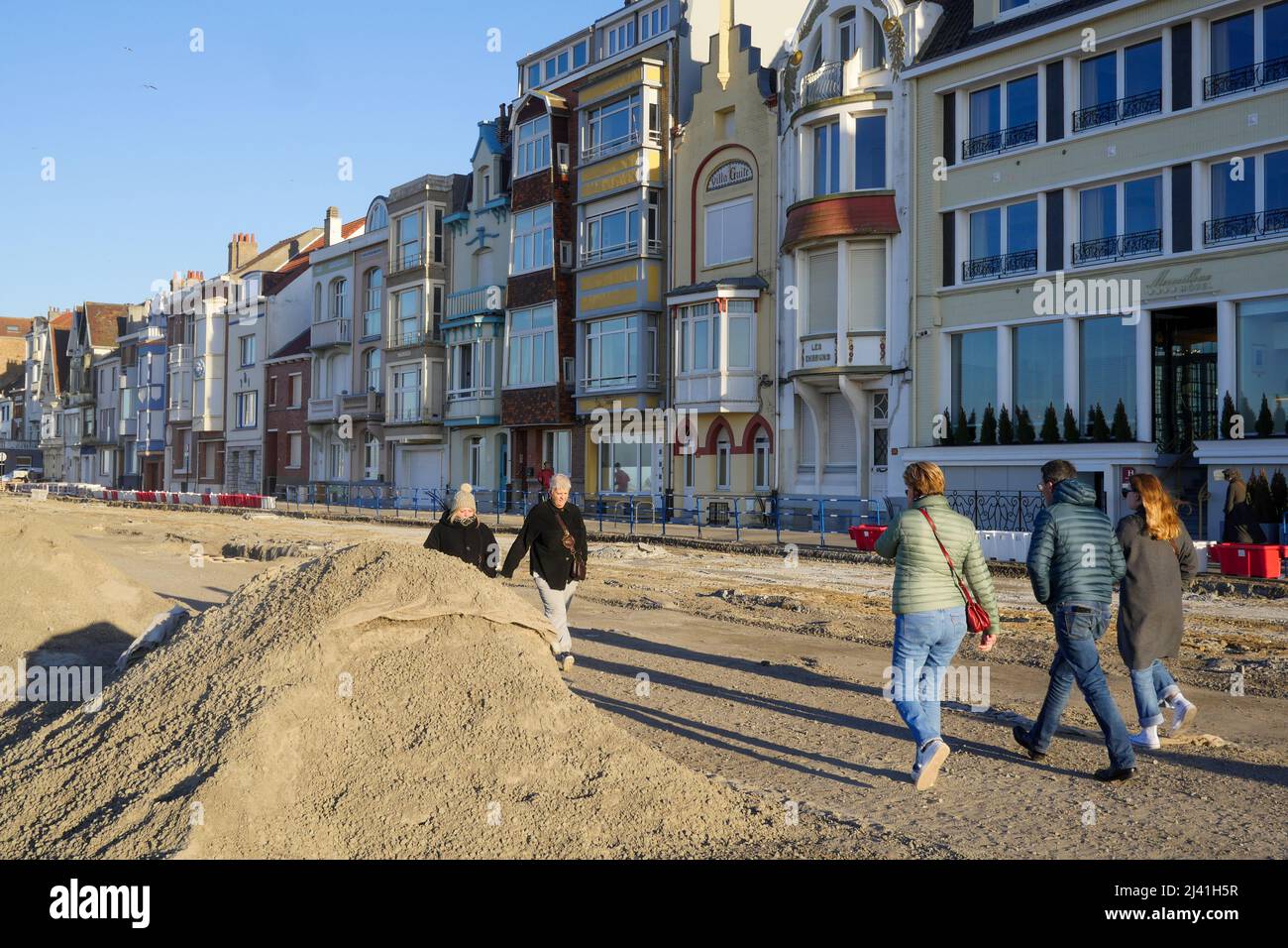 Restoration works, seaside promenade, Malo-les-Bains, Nord, Hauts-de ...