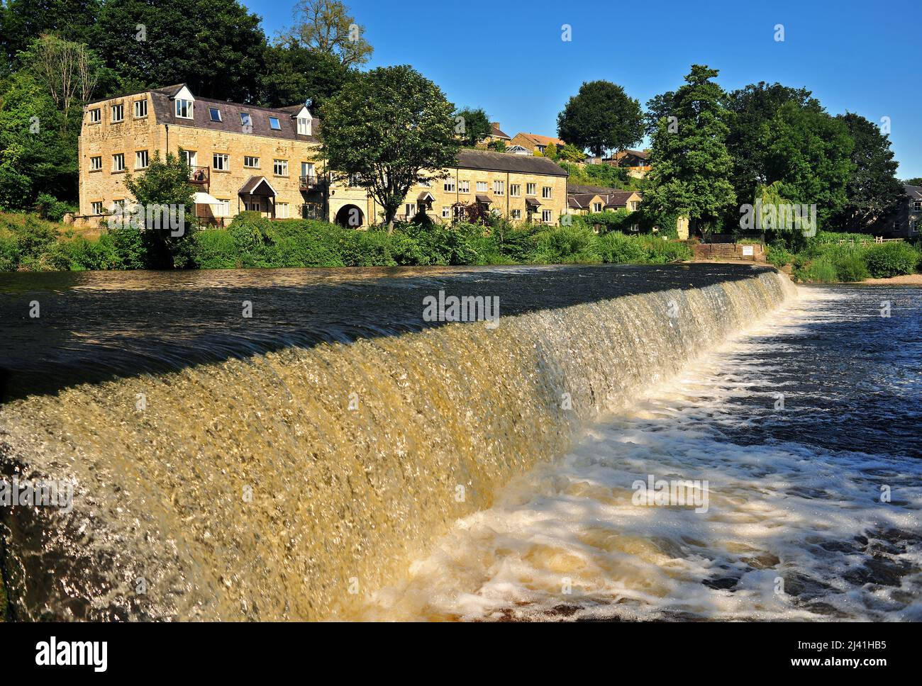 The Weir at the Yorkshire village of Boston Spa, Yorkshires Golden ...