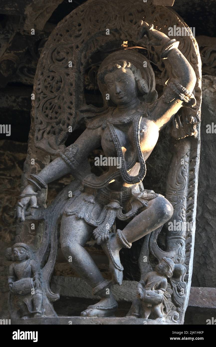 20 December 2022, Belur, Karnataka, India, Stone Sculpture of Beautiful ...