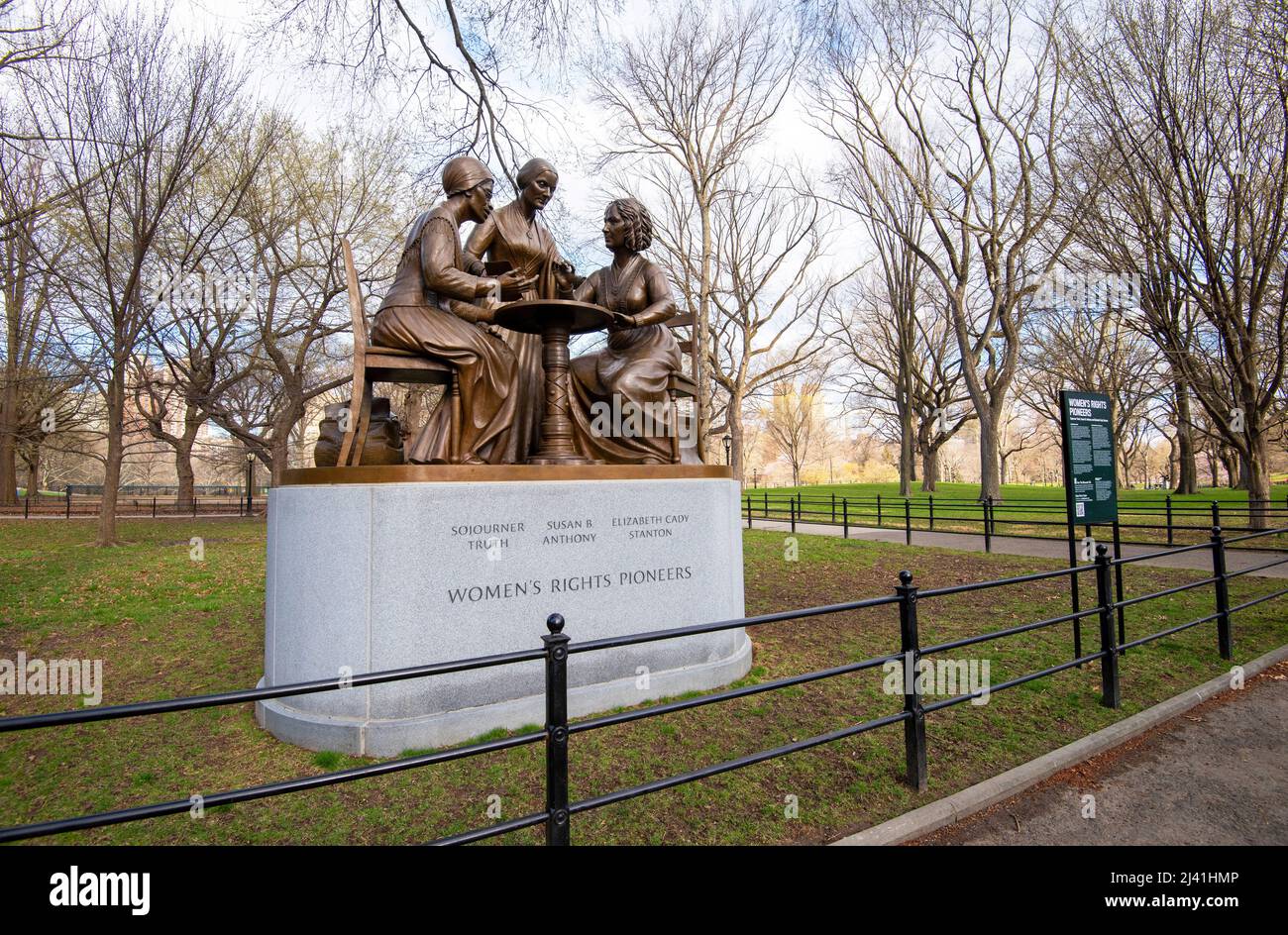 The Women's Rights Pioneers Monument on the Mall in Central Park in ...