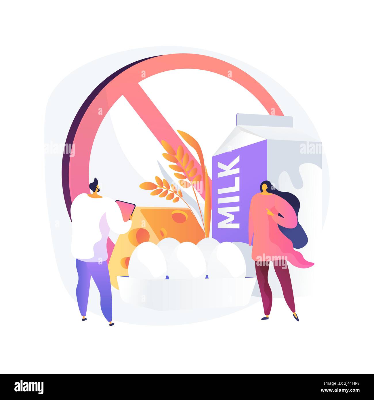 Food allergy abstract concept vector illustration. Food ingredient ...