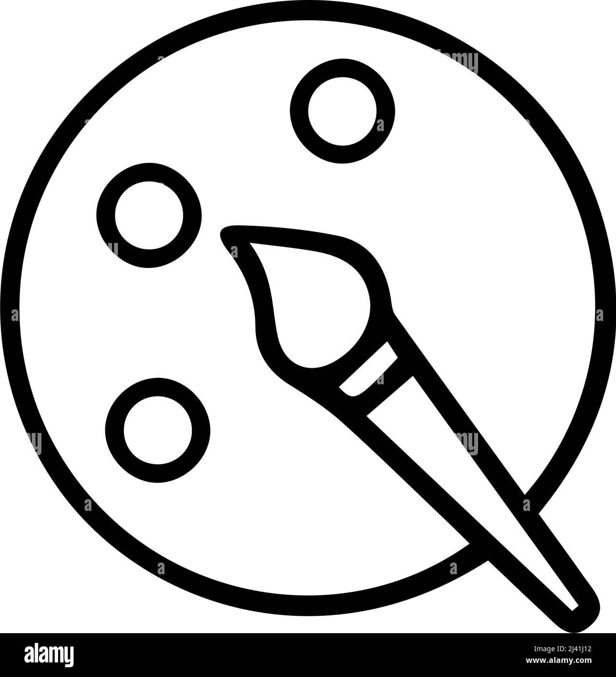 Paint palette thin line icon on white background - Vector illustration ...