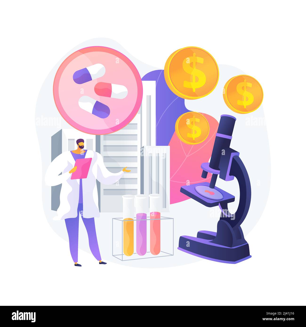 Pharmacological business abstract concept vector illustration ...