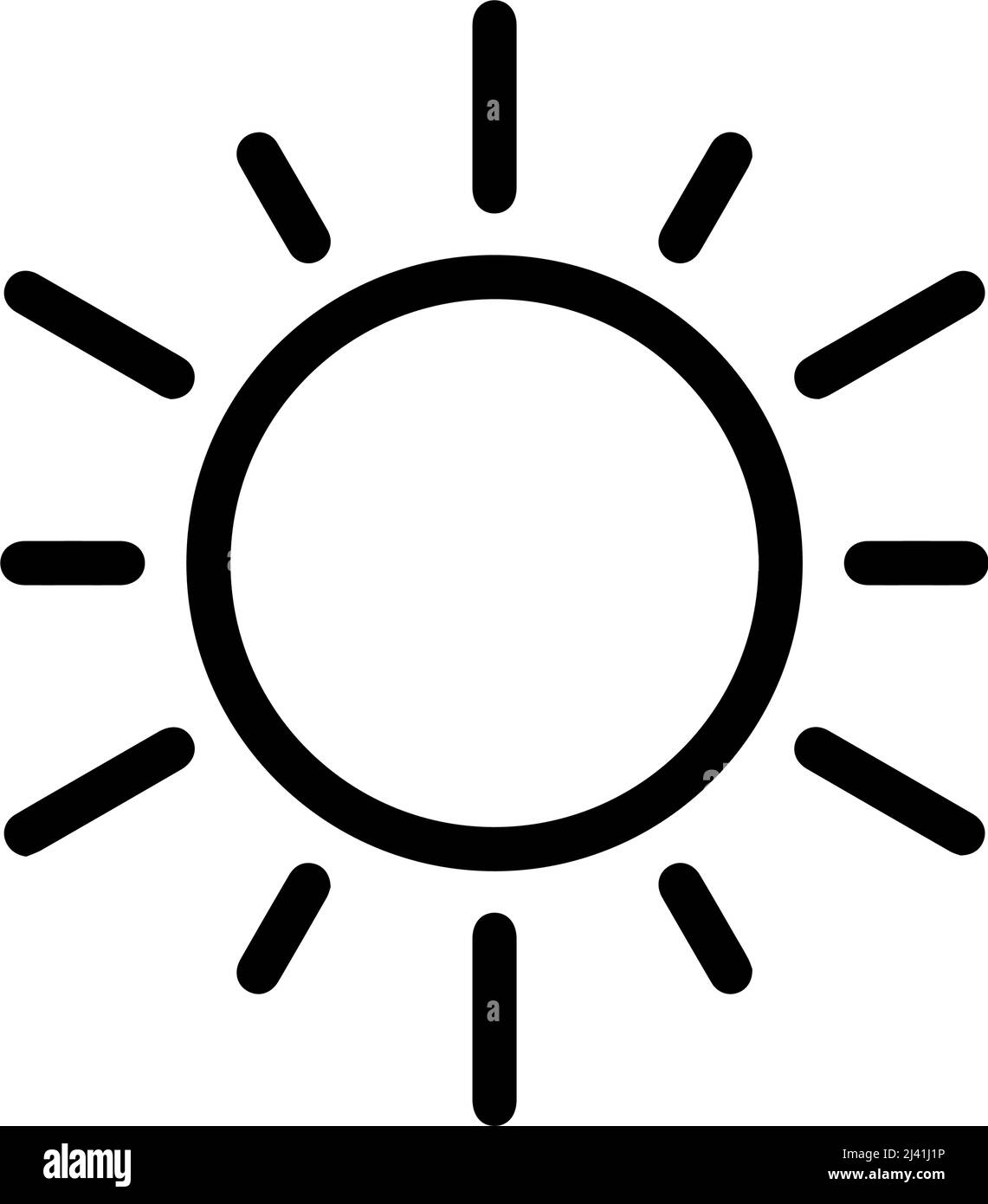 Thin line sun icon on white background - Vector illustration Stock ...