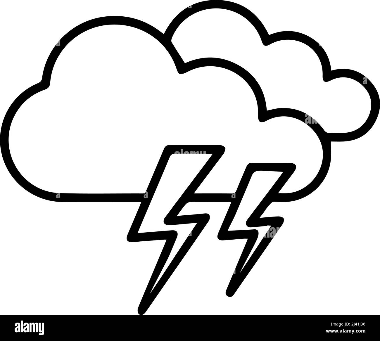 Thundercloud thin line icon isolated on white background - Vector ...