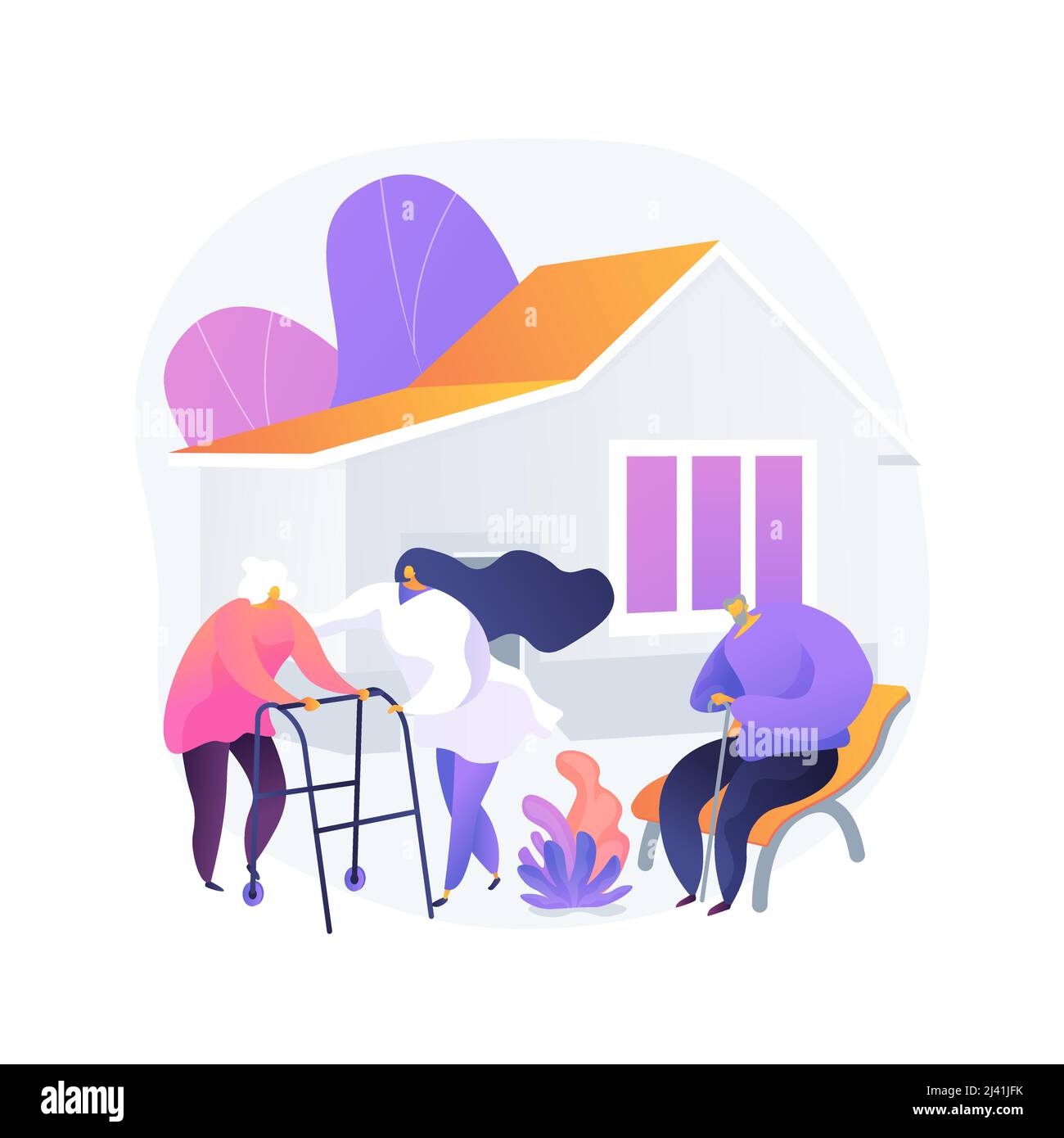 Nursing home abstract concept vector illustration. Nursing facility ...