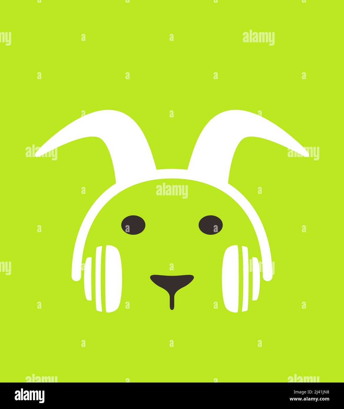 Cartoon Goat wearing a headset, enjoy the music, vector Stock Vector ...
