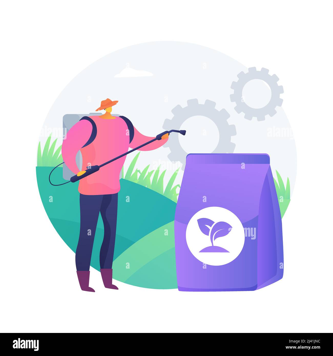 Grass fertilizer abstract concept vector illustration. Gardening ...