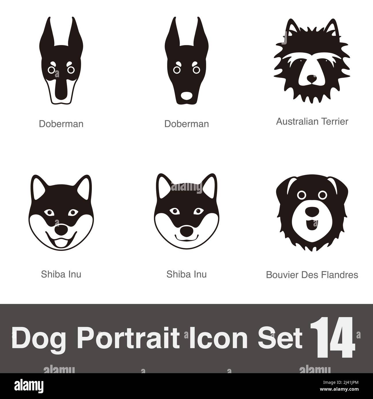 Dog face portrait icon set Stock Vector Image & Art - Alamy