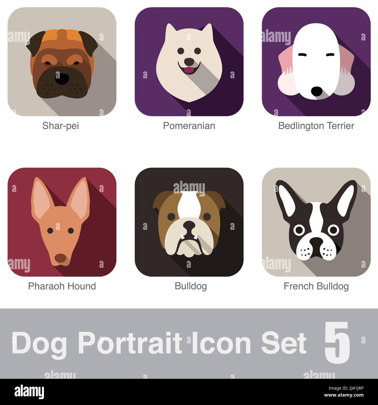 Dog face portrait icon design series Stock Vector Image & Art - Alamy