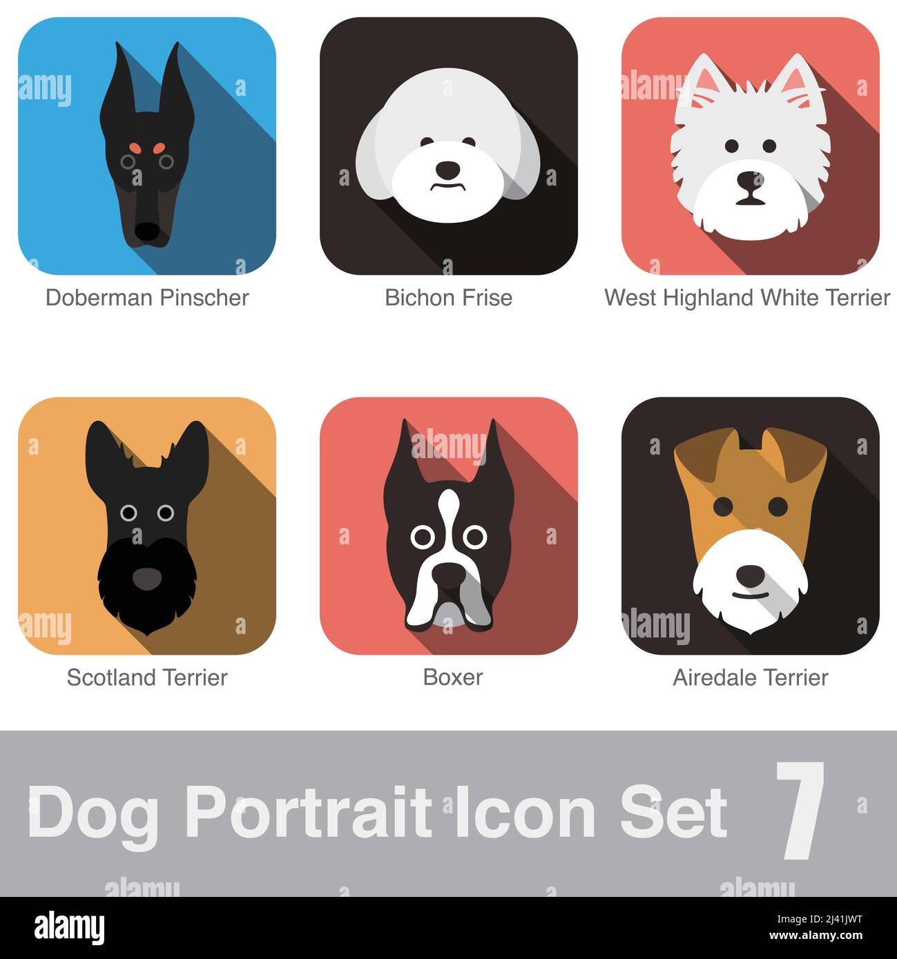 Dog face portrait icon design series Stock Vector Image & Art - Alamy