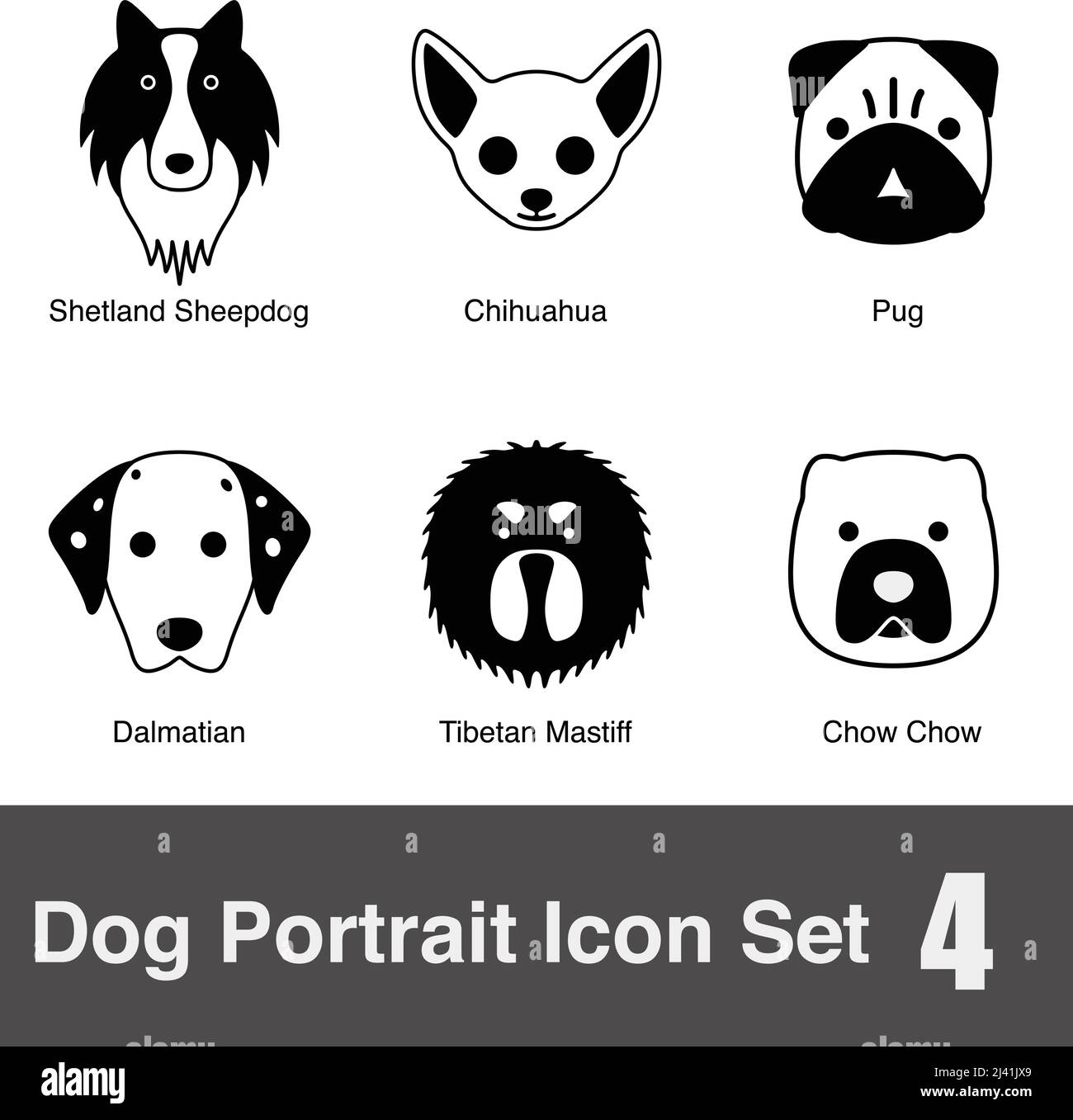 Dog face portrait icon set Stock Vector Image & Art - Alamy