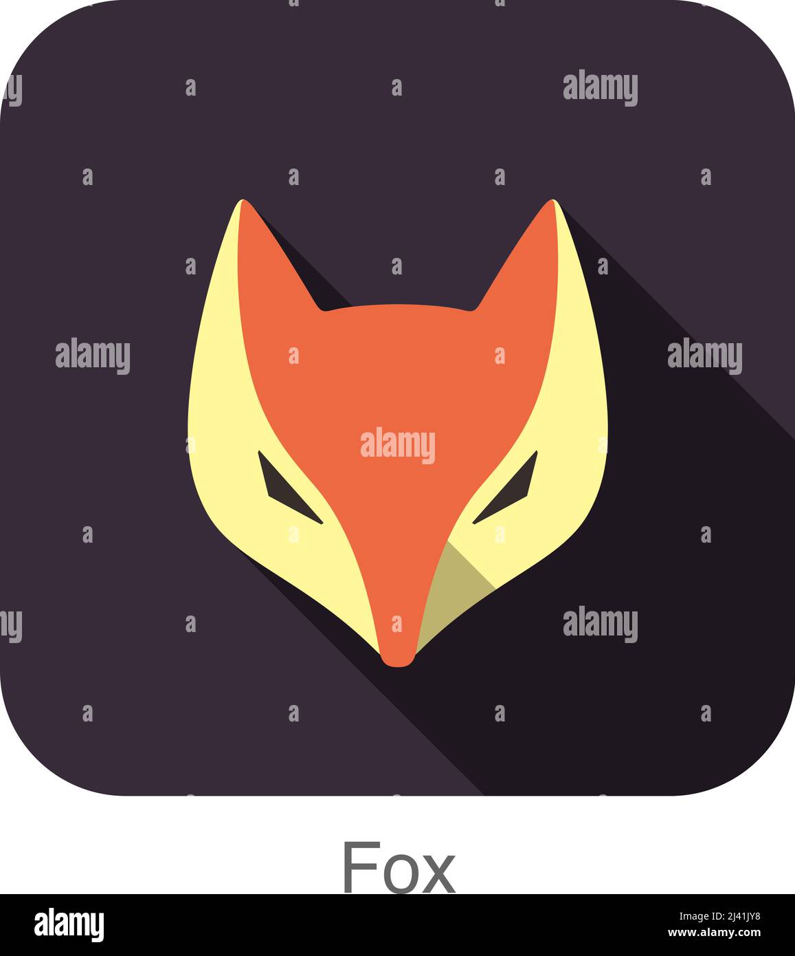 Fox face flat icon design. Animal icons series Stock Vector Image & Art ...