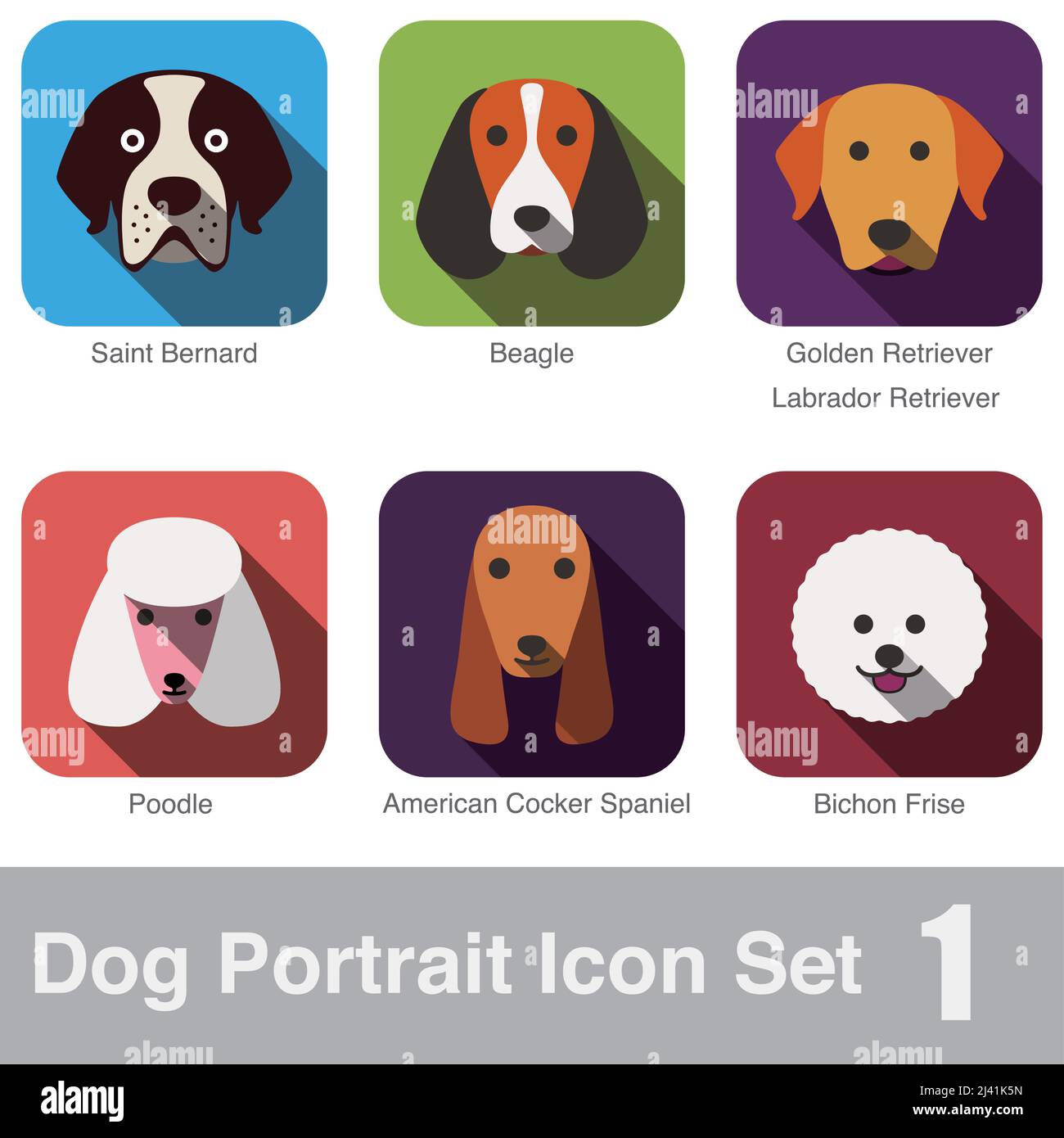 Dog face portrait icon design series Stock Vector Image & Art - Alamy
