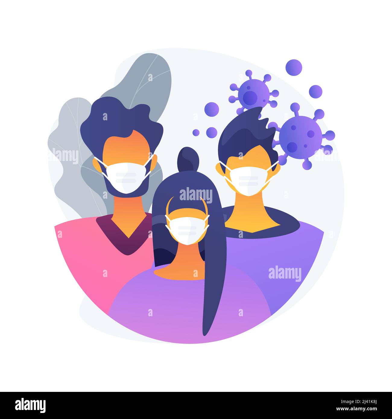 Wear a mask abstract concept vector illustration. Virus spread ...