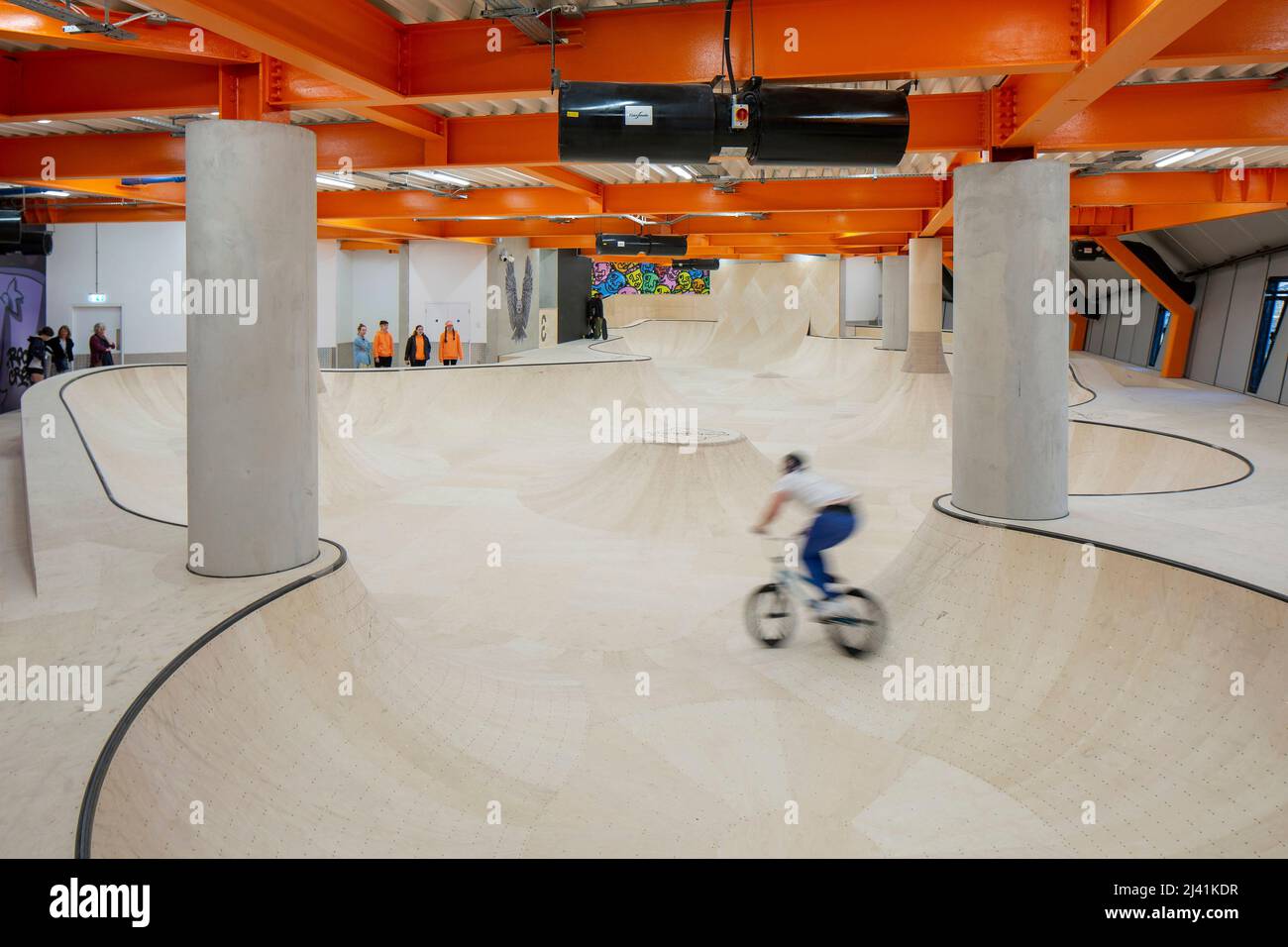 Wooden flow bowl with BMX rider. F51 Skatepark, Folkestone, United ...