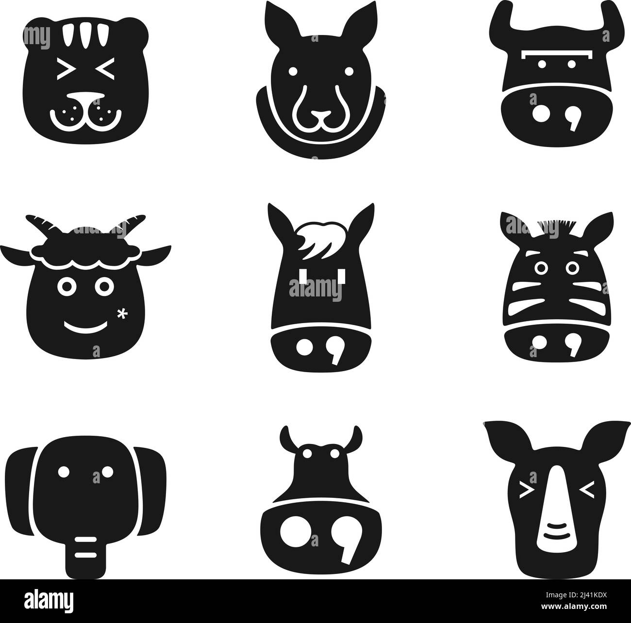 Animal face flat icon, Vector Stock Vector Image & Art - Alamy