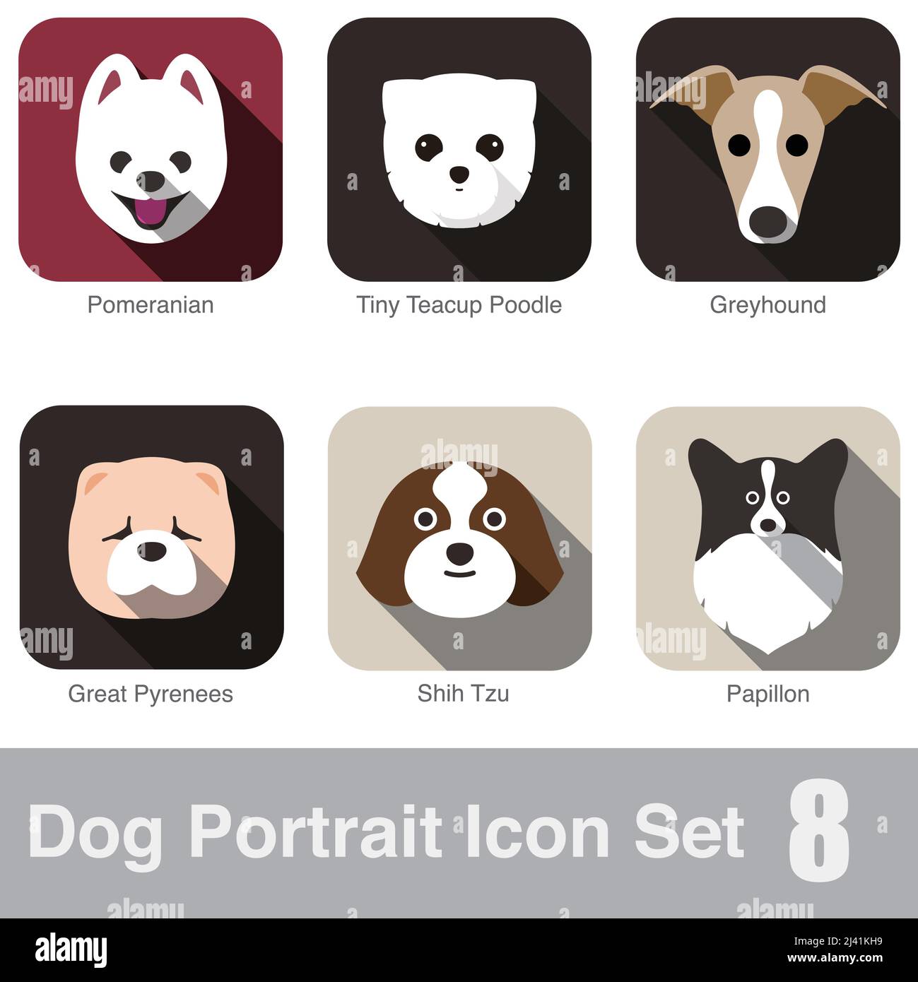 Pomeranian puppy dog portrait Stock Vector Images - Alamy