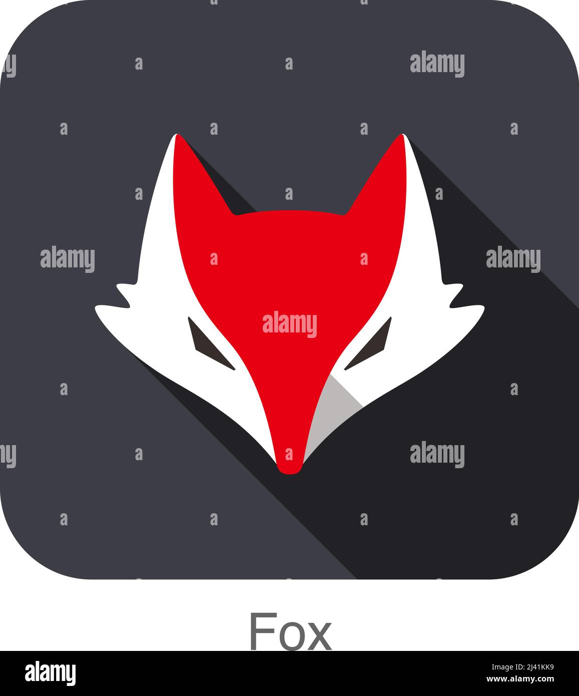 Fox face flat icon design. Animal icons series Stock Vector Image & Art ...