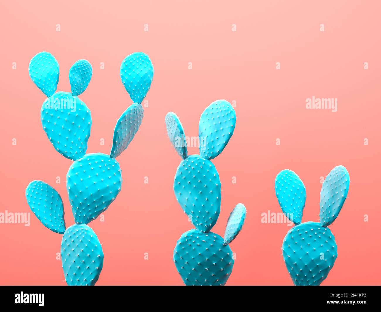 Cactus pastel colored art gallery Style. Creative cacti concept. 3 D ...