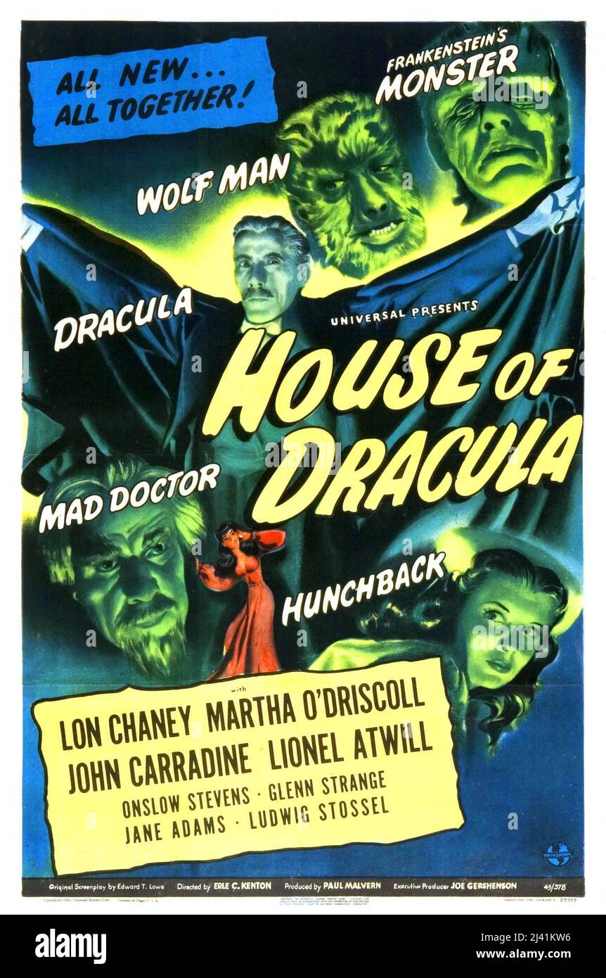 LON CHANEY JR. in HOUSE OF DRACULA (1945), directed by ERLE C. KENTON ...