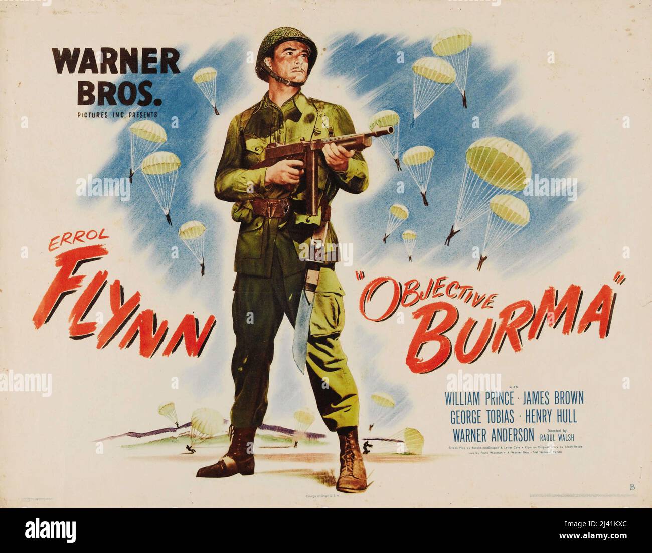 ERROL FLYNN in OBJECTIVE, BURMA! (1945), directed by RAOUL WALSH ...