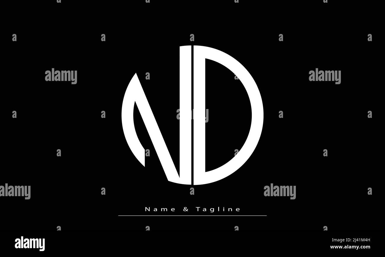Alphabet letters Initials Monogram logo ND , DN Stock Vector Image ...