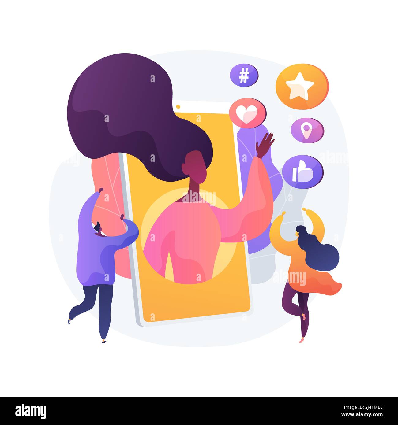 Social media star abstract concept vector illustration. Influencer ...