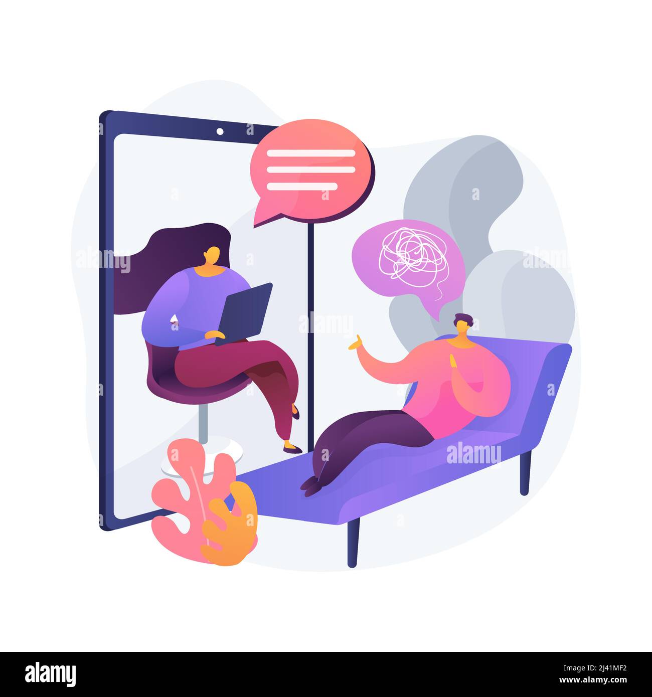 Online therapy abstract concept vector illustration. Online counseling ...