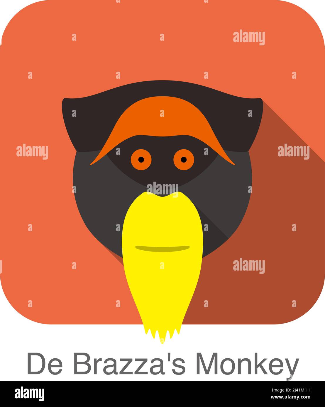 cute De Brazza' s monkey face flat icon design, vector illustration ...