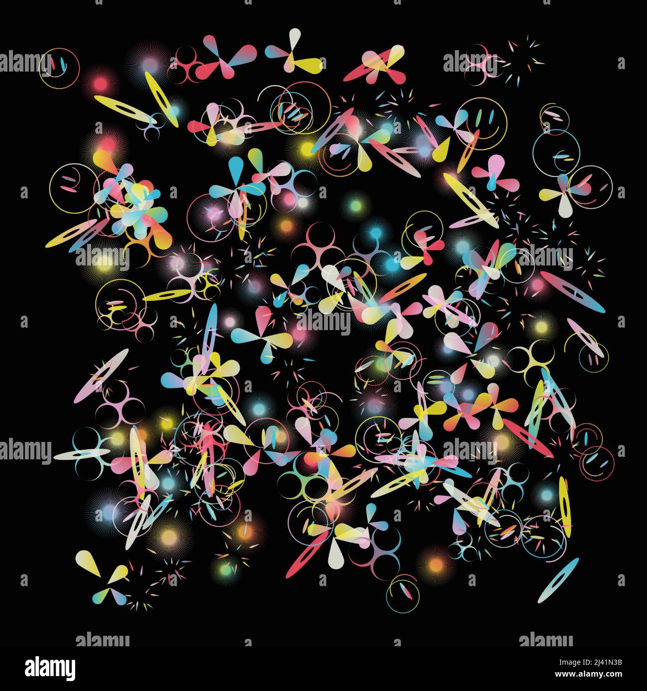 Brutalist Art inspired vector pattern artwork made with abstract ...