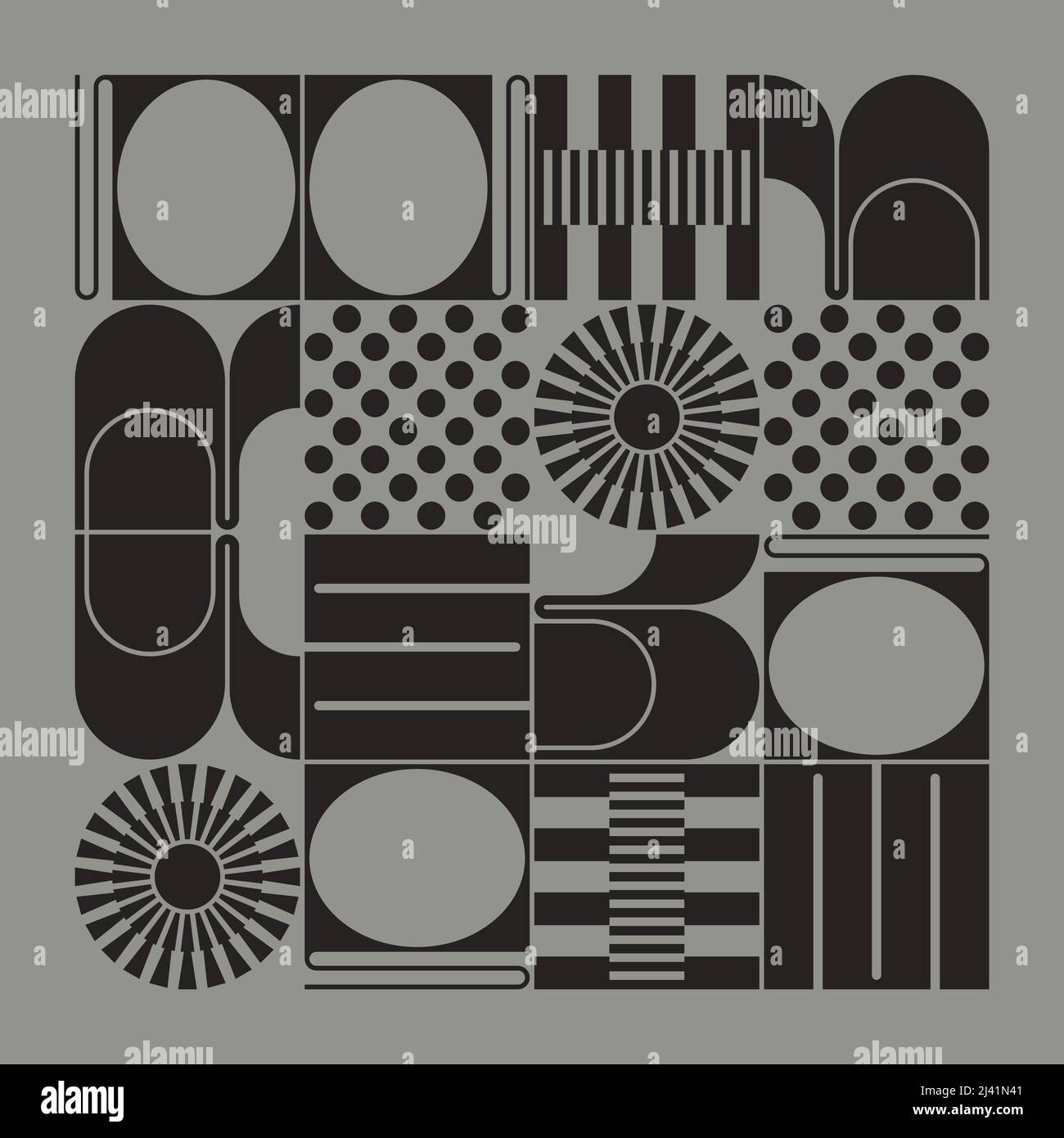 Brutalist Art inspired vector pattern artwork made with abstract ...