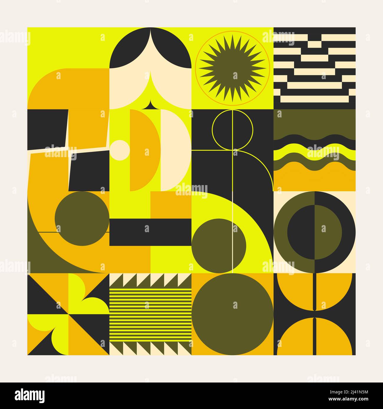 Neo-Geo vector pattern graphics artwork inspired by abstract modernist ...