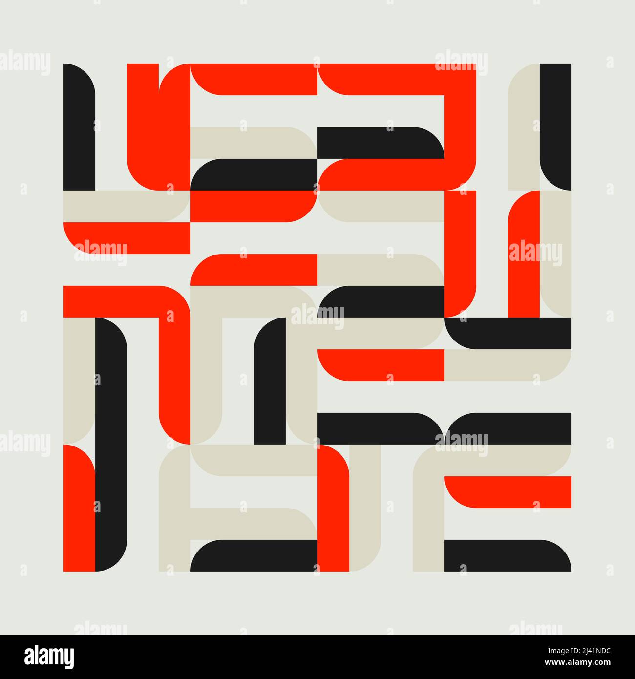 Swiss Art inspired vector pattern artwork made with abstract geometric ...