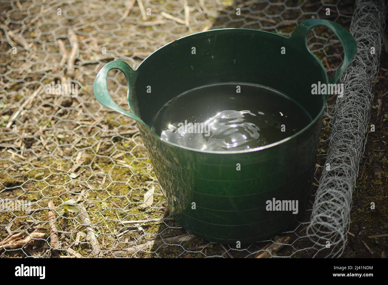sunlight reflecting off bucket of water Stock Photo - Alamy
