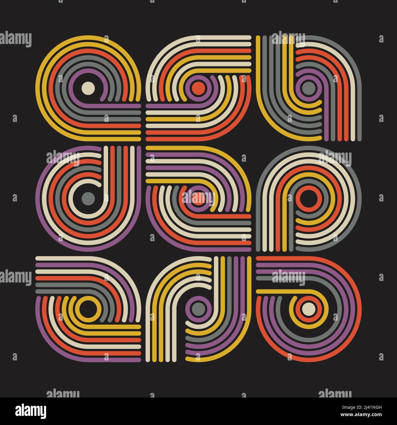 Line Art abstract vector pattern artwork made with various geometric ...