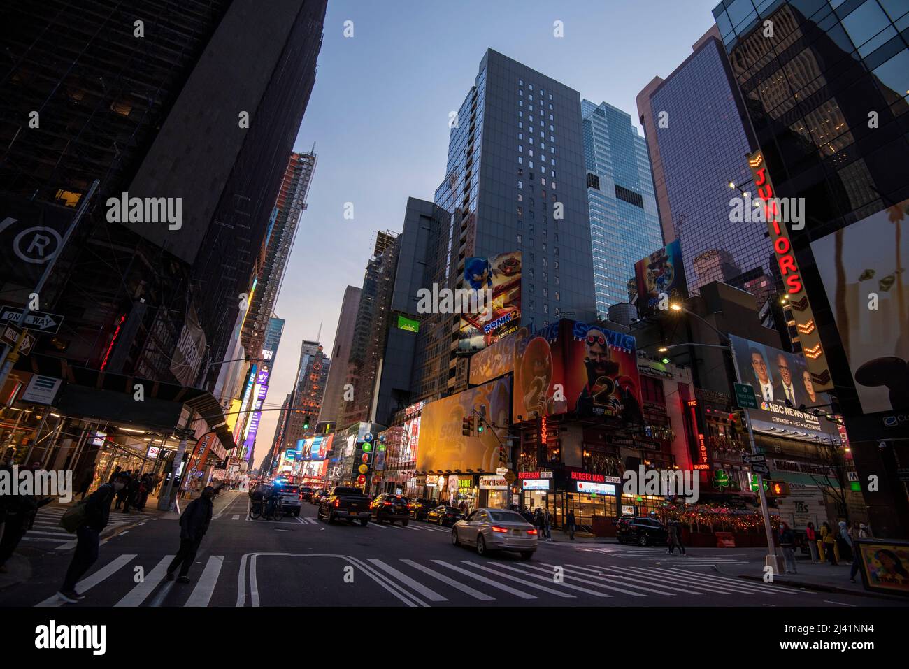 Dusk in Times Square, Midtown Manhattan New York USA Stock Photo - Alamy