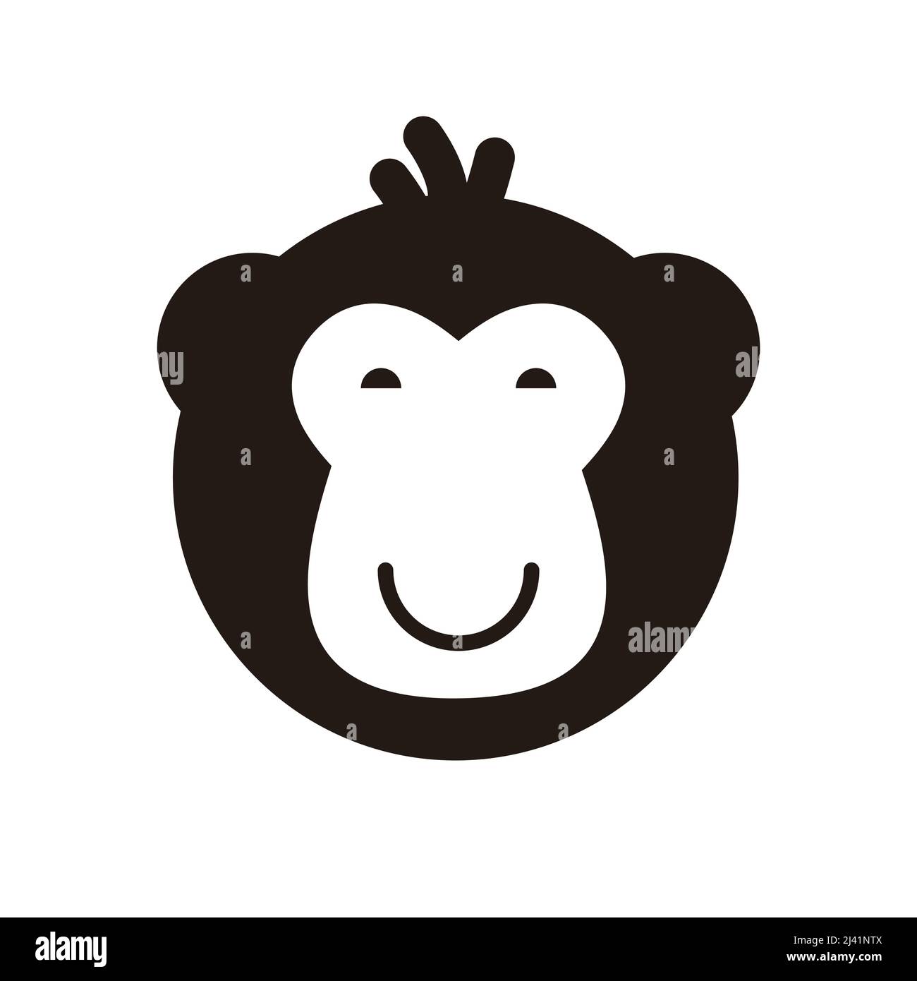 simple monkey flat icon design, vector illustration Stock Vector Image ...