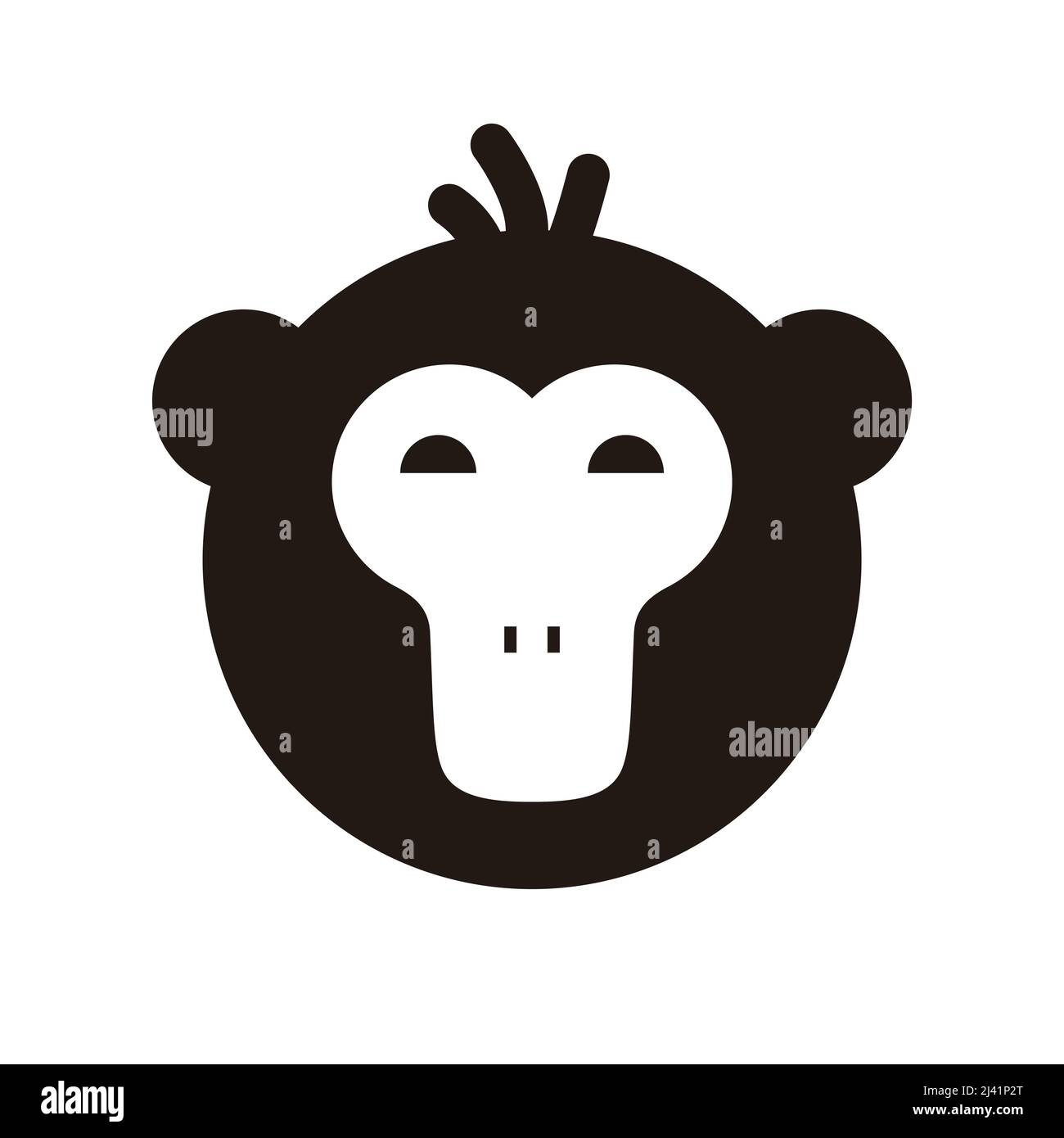 simple monkey flat icon design, vector illustration Stock Vector Image ...