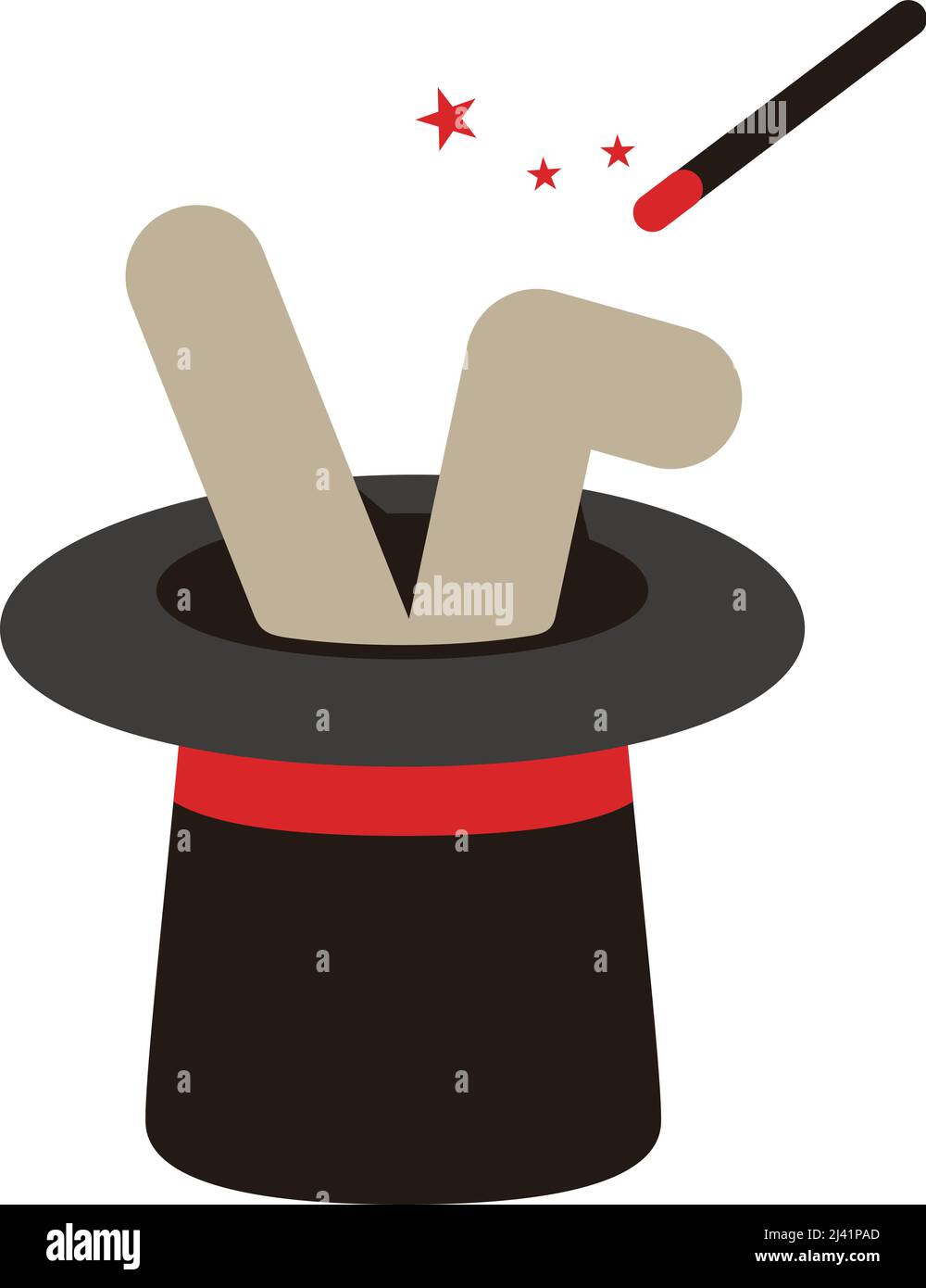 magic hat with cute rabbit vector illustration Stock Vector Image & Art ...