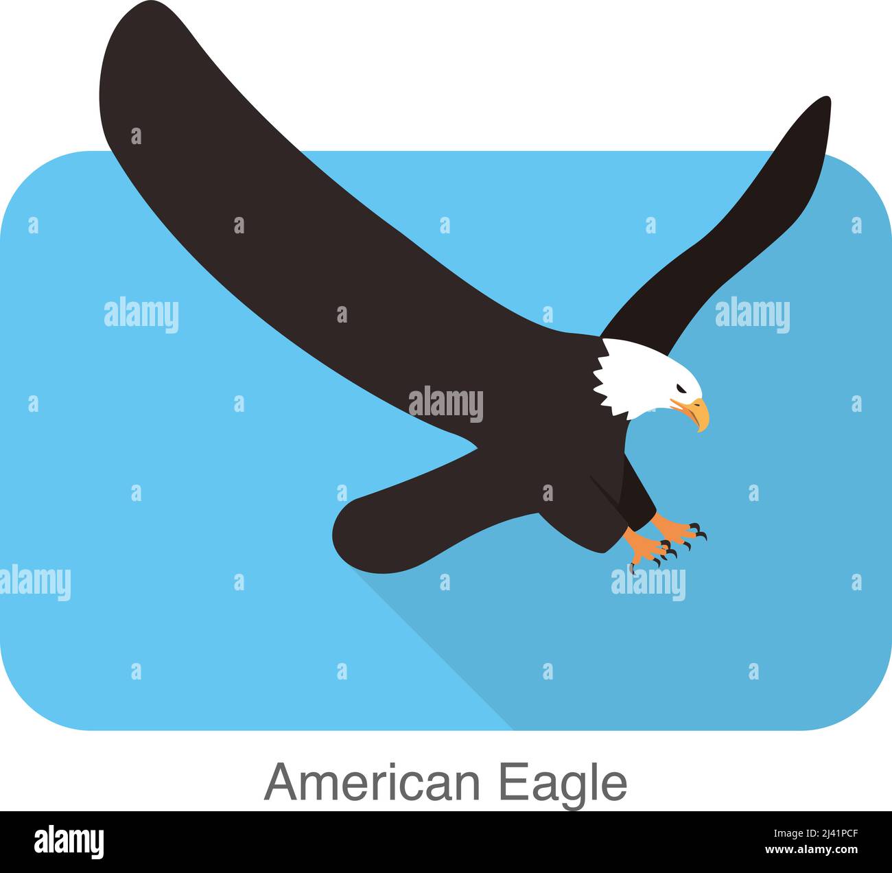 American eagle flying flat icon vector illustration Stock Vector Image ...