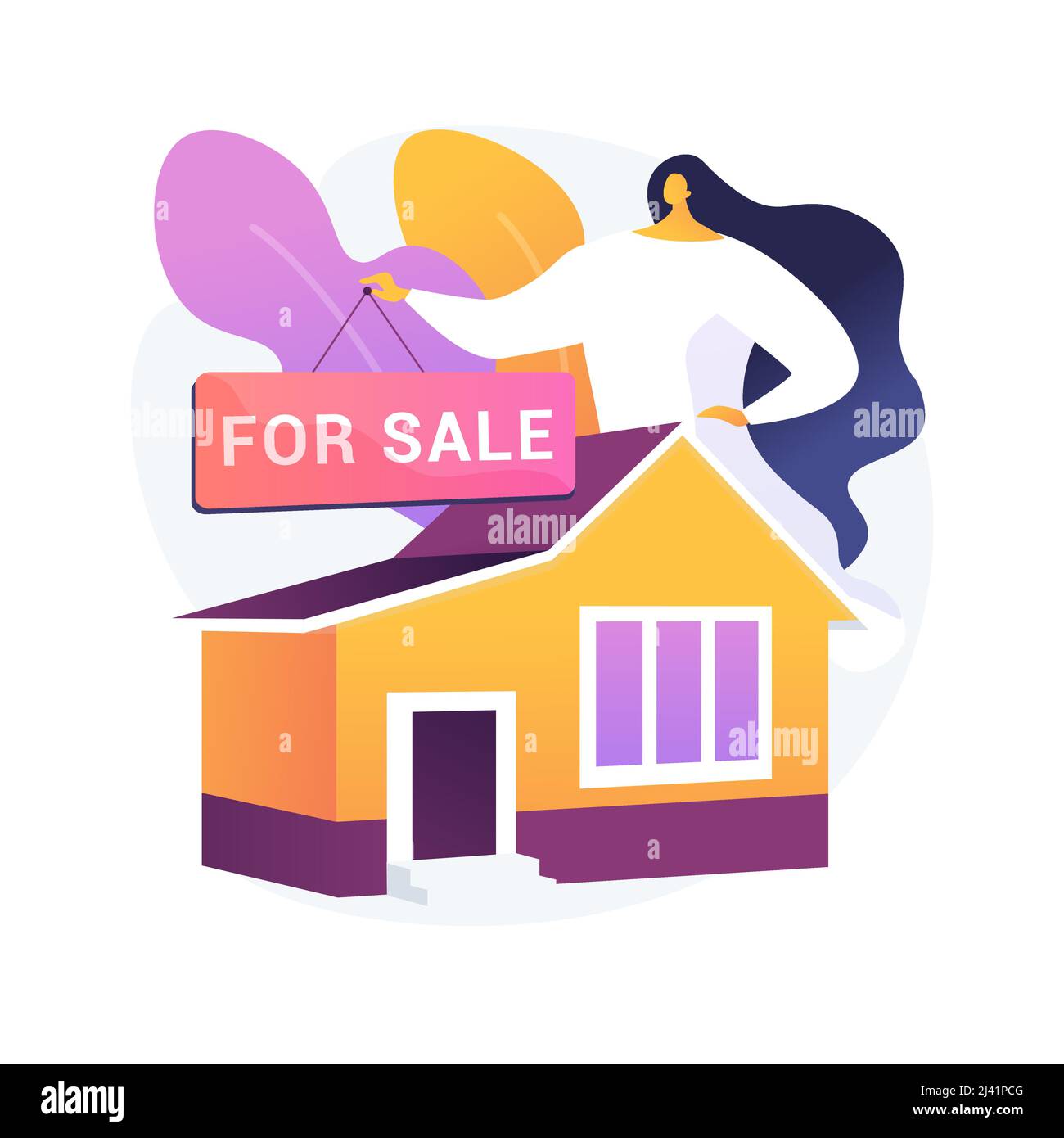 House for sale abstract concept vector illustration. Selling house best ...