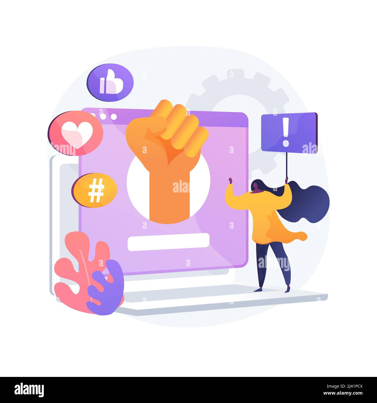 Online activism abstract concept vector illustration. Internet activism ...