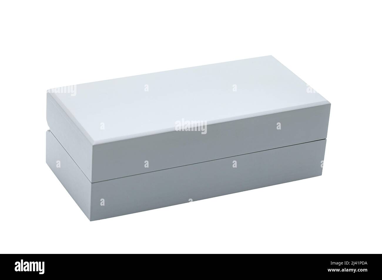 gray rectangular wooden gift box for jewelry storage, simple object ...