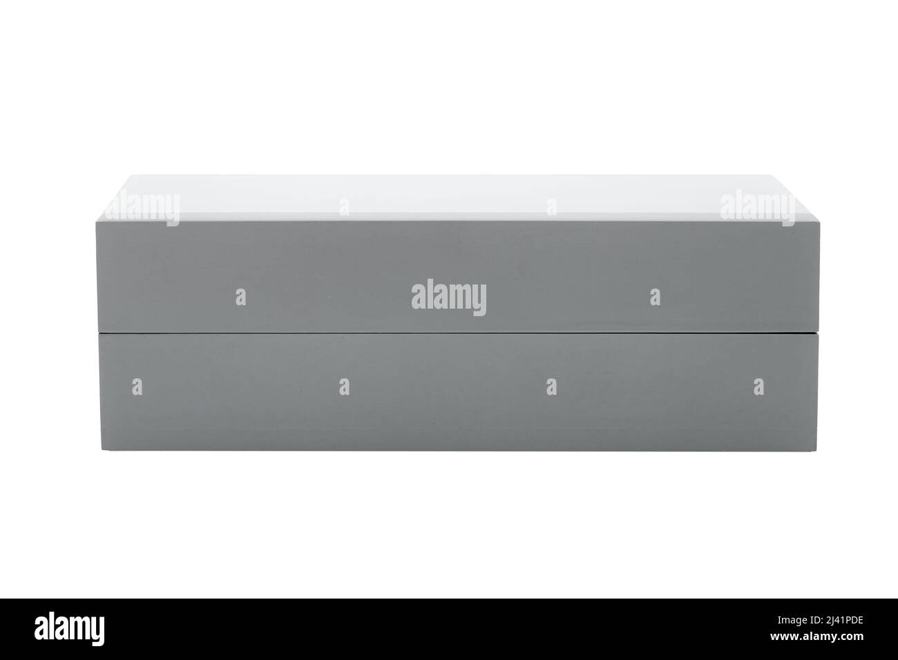 gray rectangular wooden gift box for jewelry storage, simple object ...