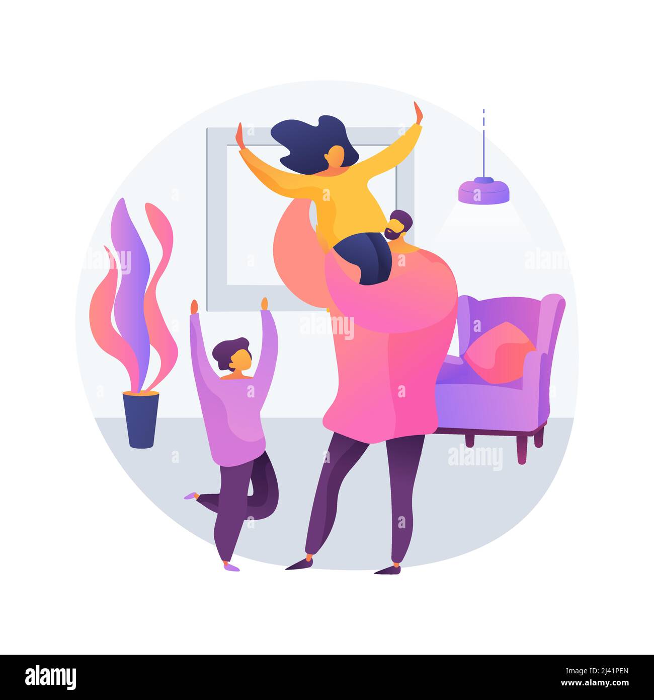 Single parent abstract concept vector illustration. Single-person ...