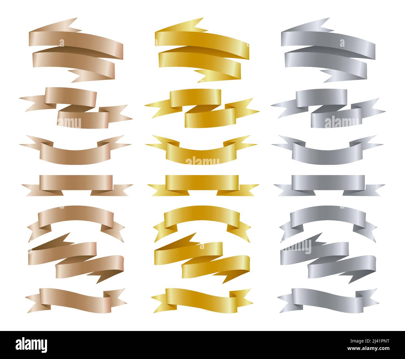 Glossy metal ribbons Stock Vector Image & Art - Alamy